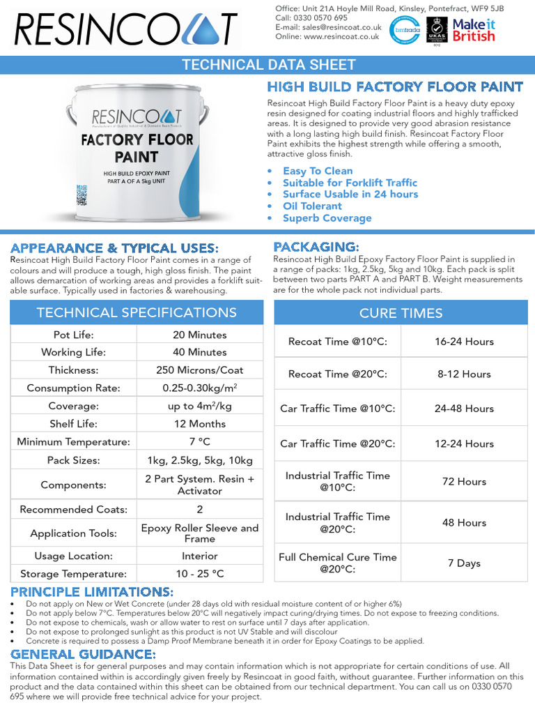 Factory Floor Paint TDS | PDF | Paint | Epoxy