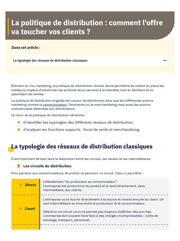Politique de distribution efficace | PDF | Commerce de détail | Sodles