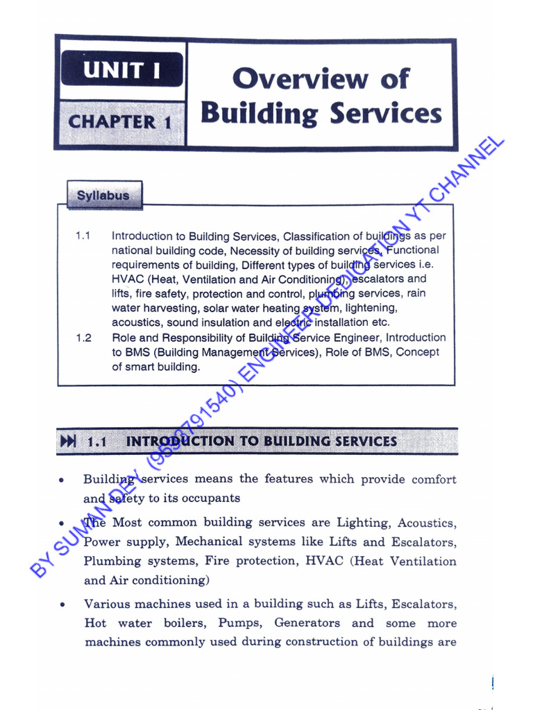 Building Services Full Notes | PDF