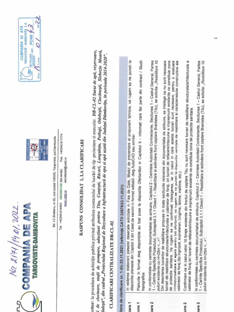 Pag. 14, Intreb.9 RASPUNS CONSOLIDAT 1, LA CLARIFICARI - DB-CL-02 ...