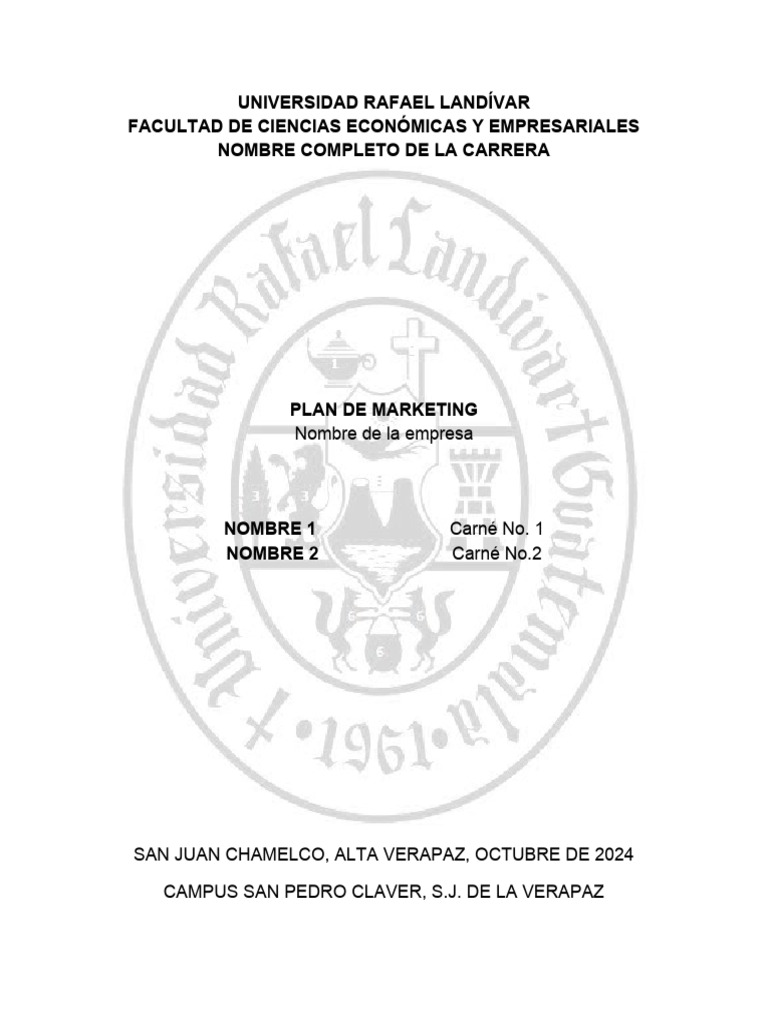 Guía Plan de Marketing 2024 PFS | PDF | Marketing | Producto (Negocio)