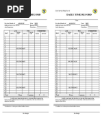 Daily Time Record DTR Blank Form | PDF