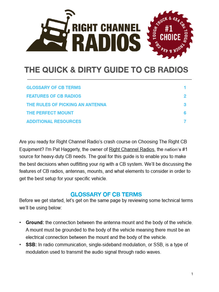 Right Channel Radios CB Guide | PDF | Radio | Transmitter