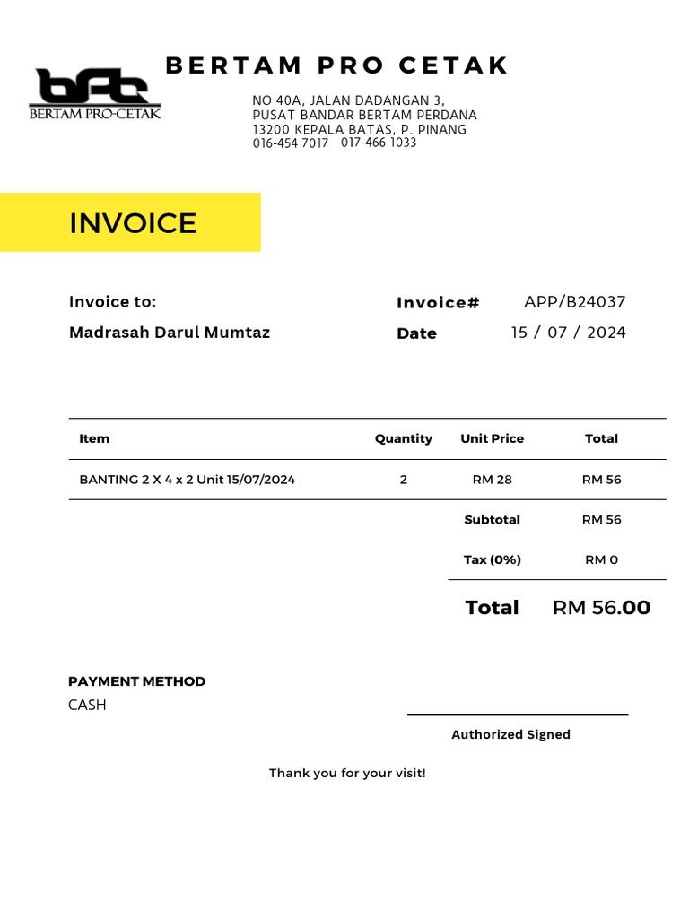 White Yellow Simple Minimalist Invoice - 20240715 - 152832 - 0000 | PDF