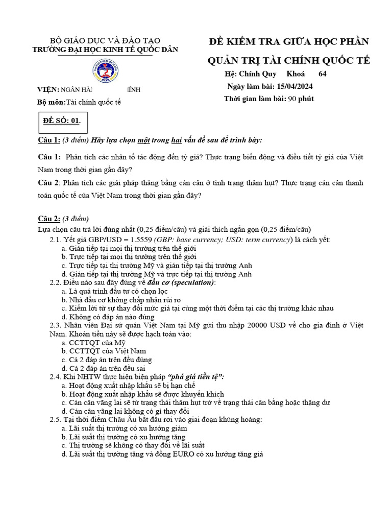 Đề Ktra CQ 20240415 | PDF