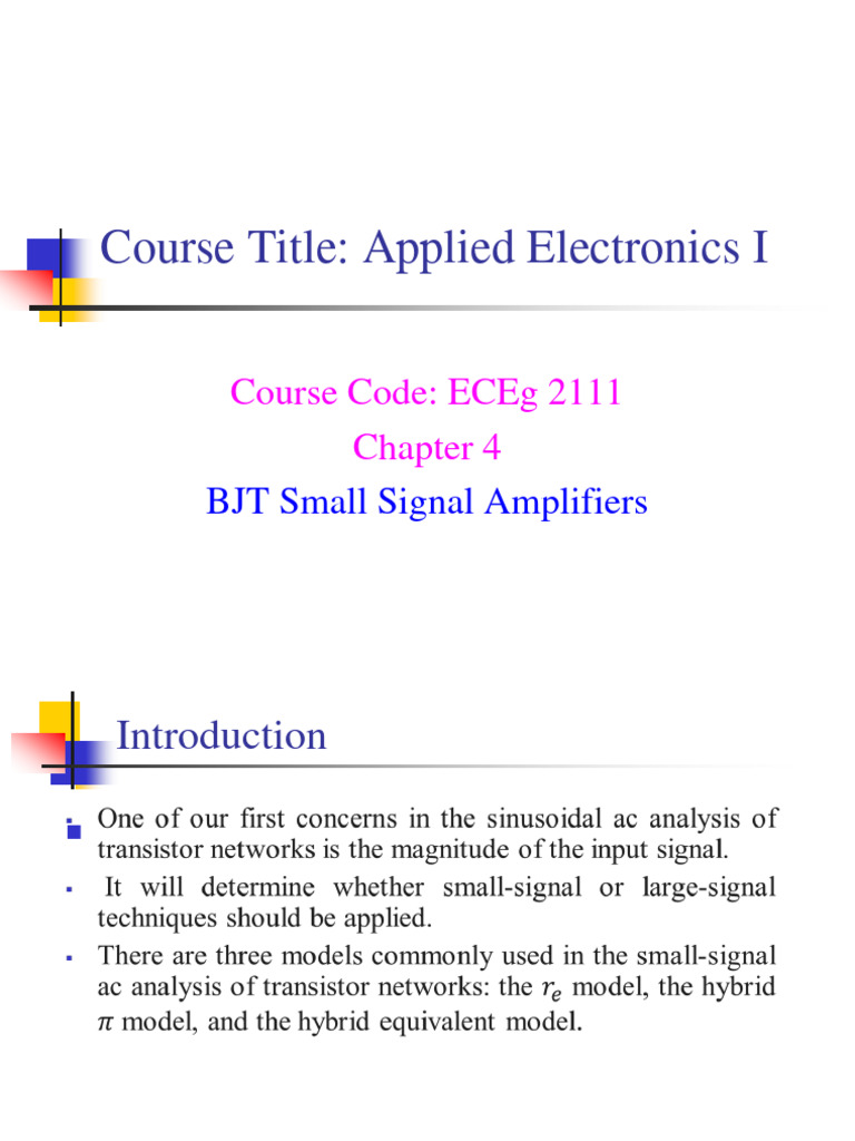 Aei CH 4 | PDF | Bipolar Junction Transistor | Amplifier