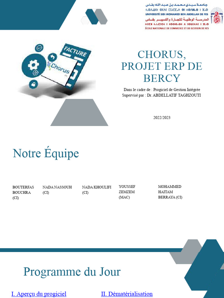 Projet ERP Chorus : Déploiement et enjeux | PDF