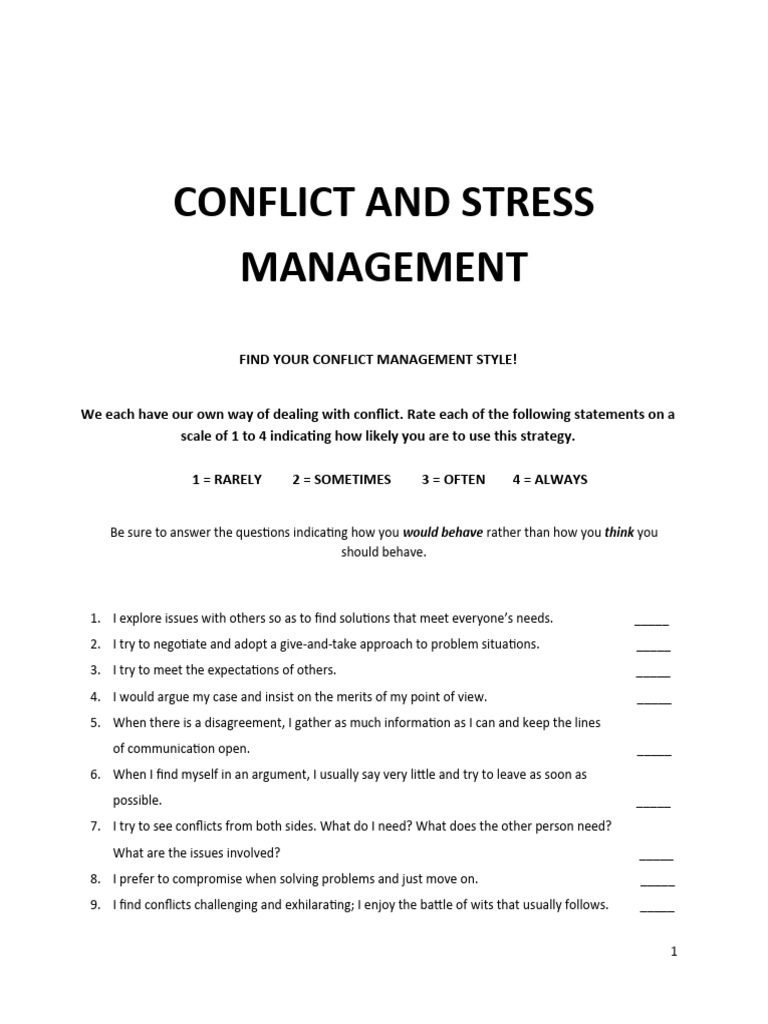 Conflict Management | PDF | Psychological Concepts | Behavioural Sciences