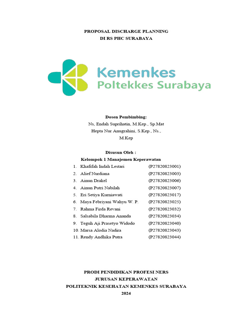 Proposal Discharge Planning Fixx | PDF