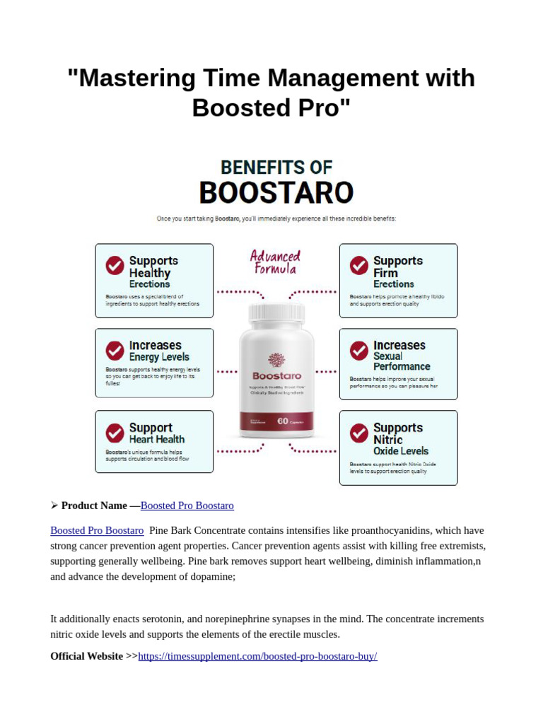 Boosted Pro Boostaro Benefits Overview | PDF | Psychoactive Drugs ...