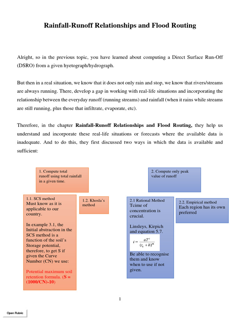 Rainfall-Runoff Analysis Guide | PDF | Surface Runoff | Earth Sciences