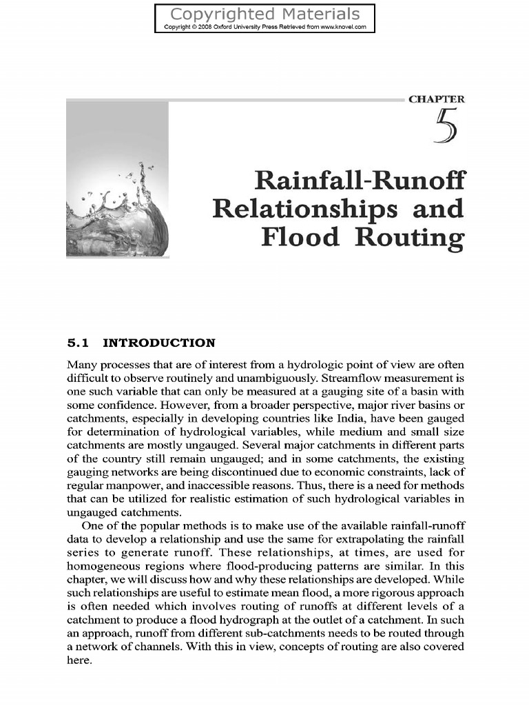 Rainfall-Runoff Relationships and Flood Routing | PDF | Discharge ...