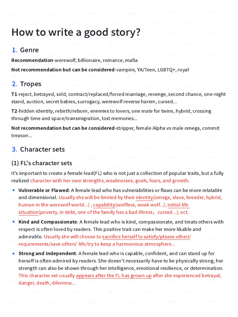 How to Write a Good Story | PDF | Plot (Narrative) | Love