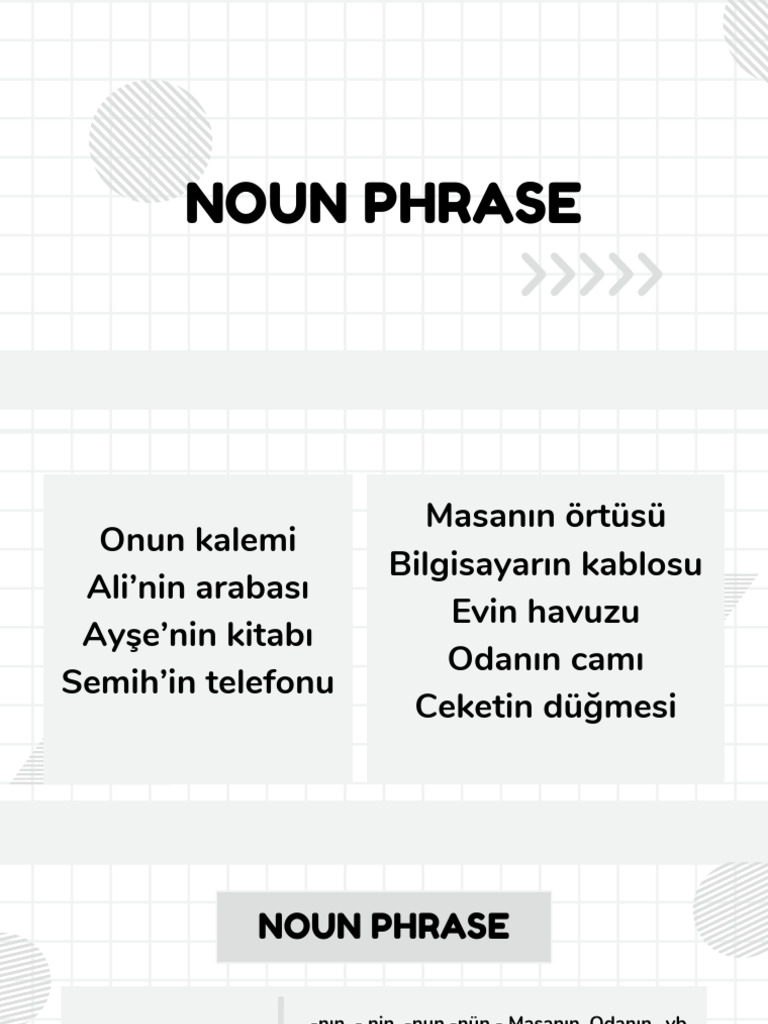 NOUN PHRASE in Turkish | PDF