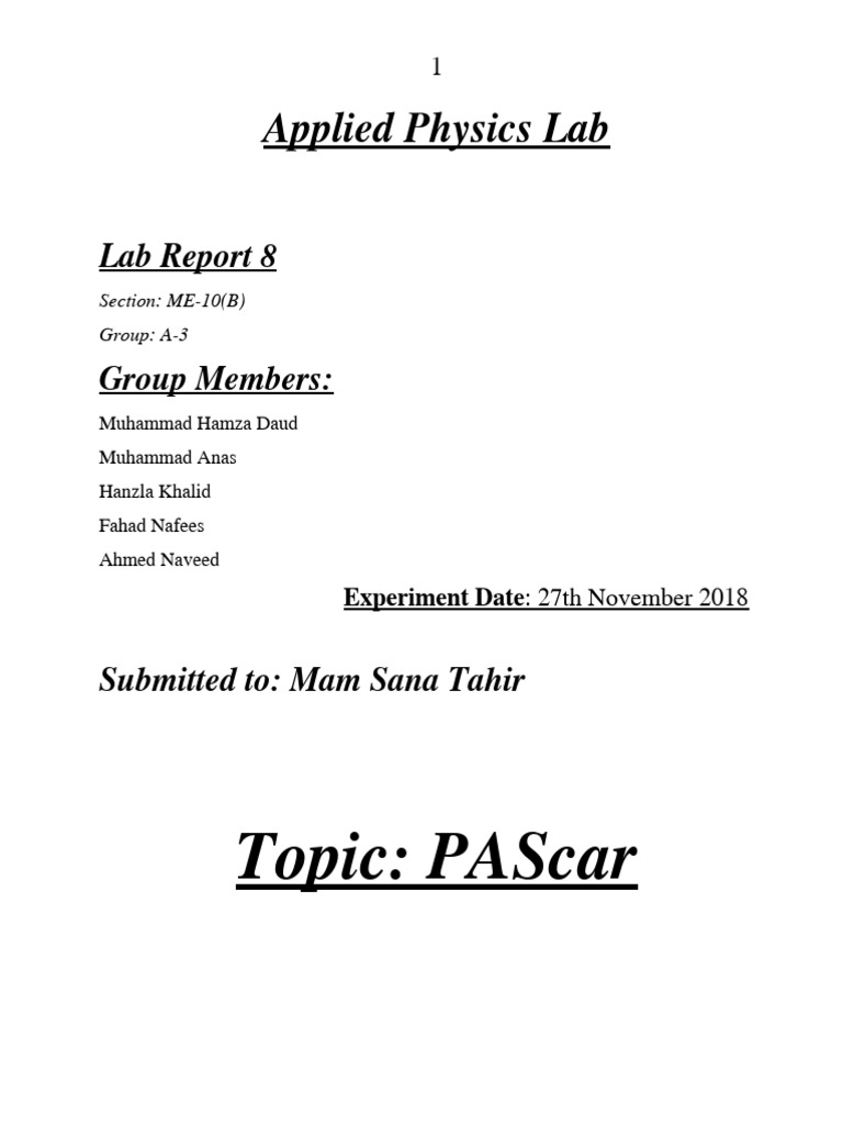 Applied Physics Lab Report 6 | PDF | Force | Experiment