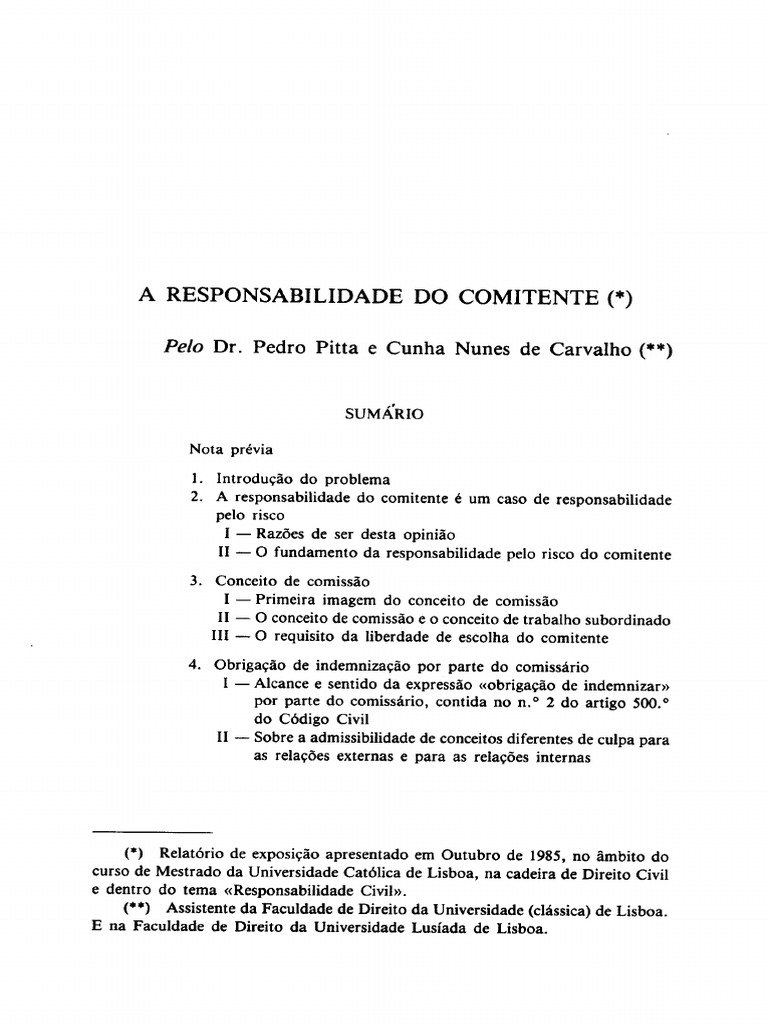 Responsabilidade Do Comitente | PDF