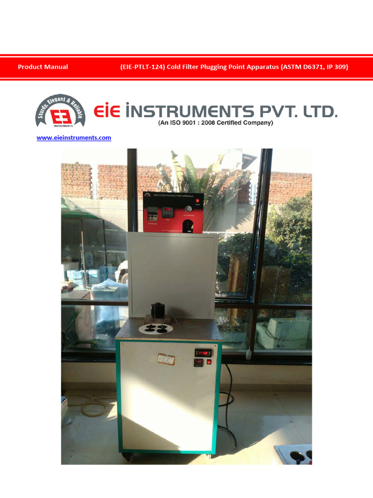 Cold Filter Plugging Point Apparatus | PDF | Filtration | Thermometer
