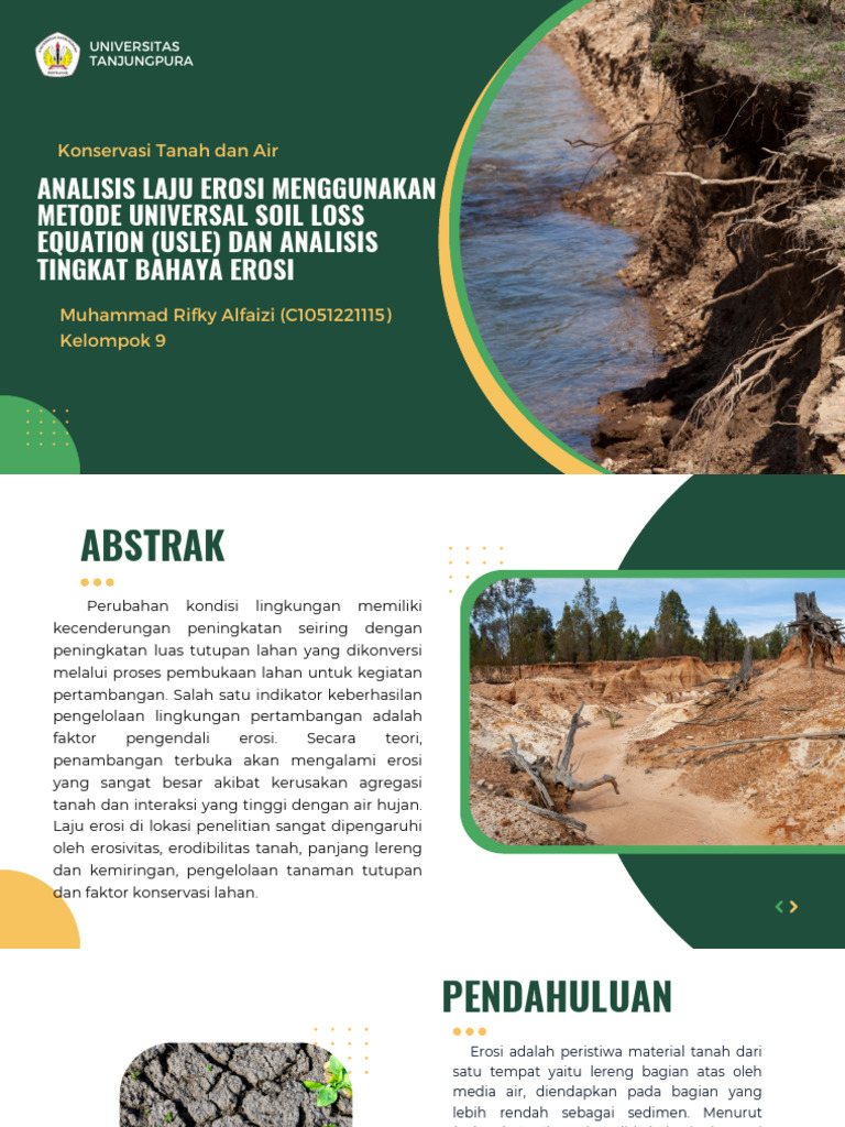 Analisis Laju Erosi Menggunakan Metode Universal Soil Loss Equation ...