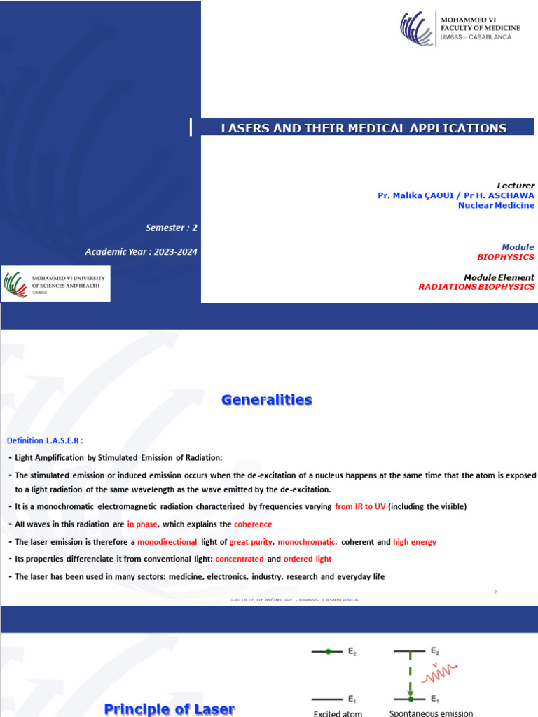 Medical Lasers 2 | PDF | Laser | Emission Spectrum
