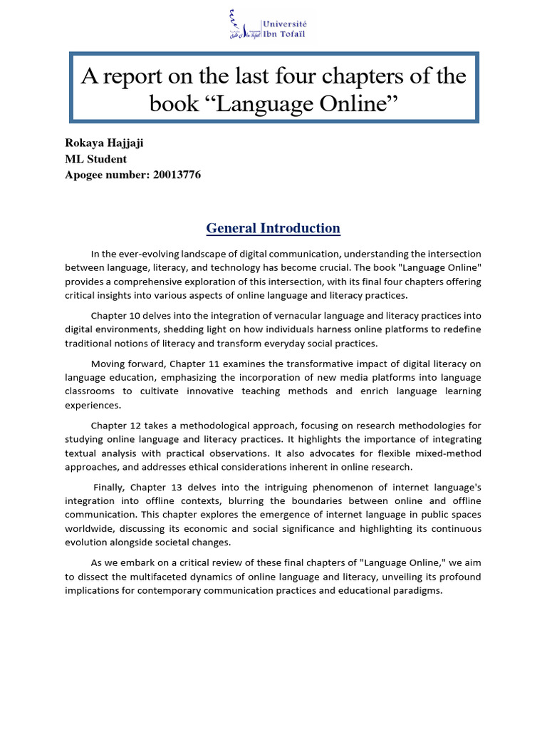 A Report On The Last Four Chapters of The Book | PDF | New Media | Ethnography