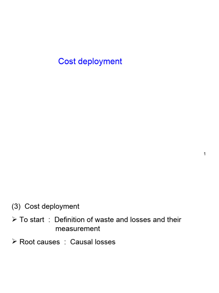 02.cost Deployment | PDF | Causality
