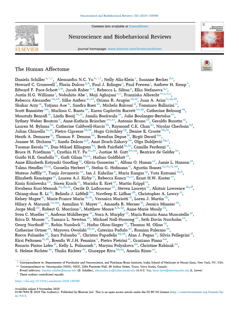 The Human Affectome Explained | PDF | Theory | Psychiatry