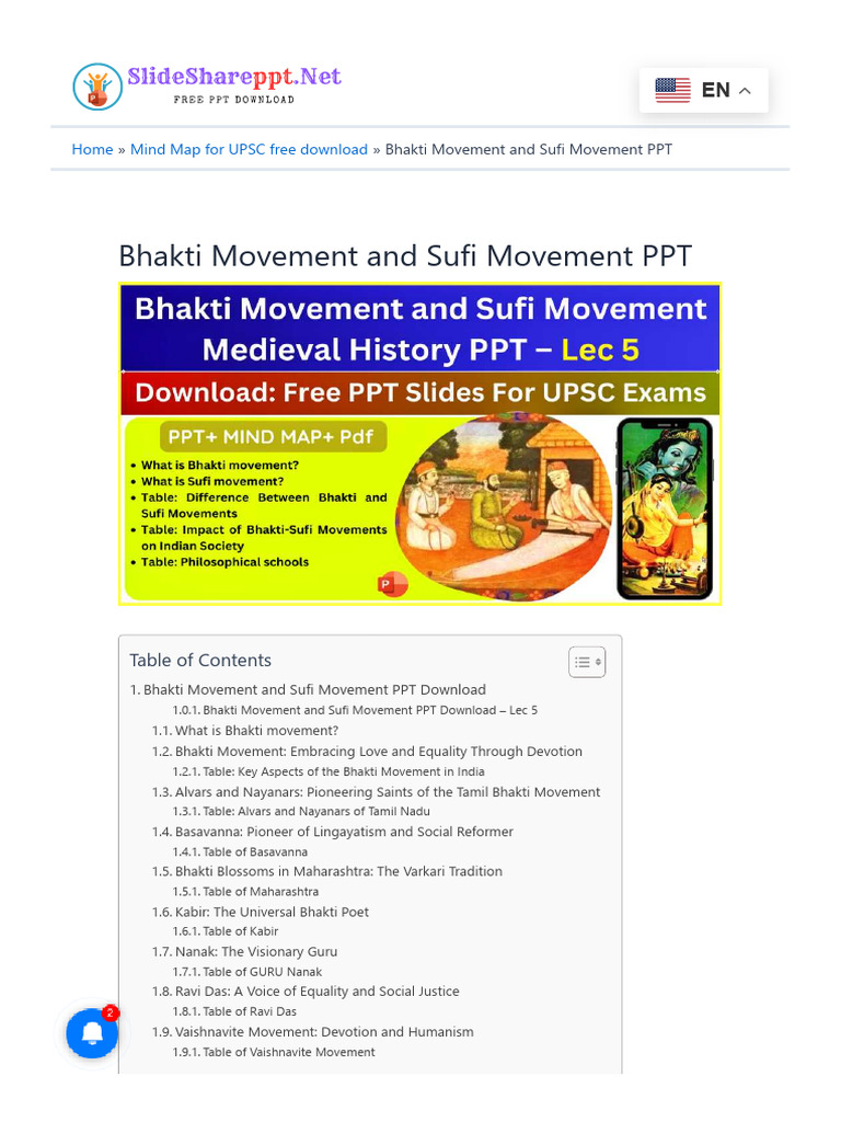 Bhakti Movement and Sufi Movement PPT | PDF | Sufism | Bhakti
