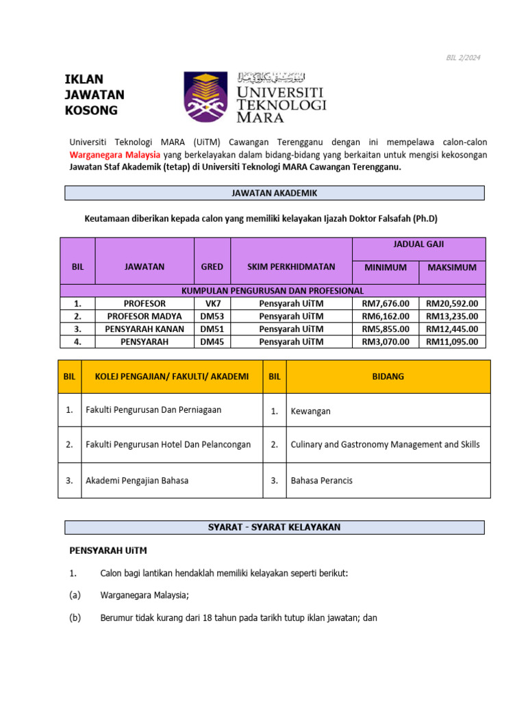 Uitm Lecturer | PDF