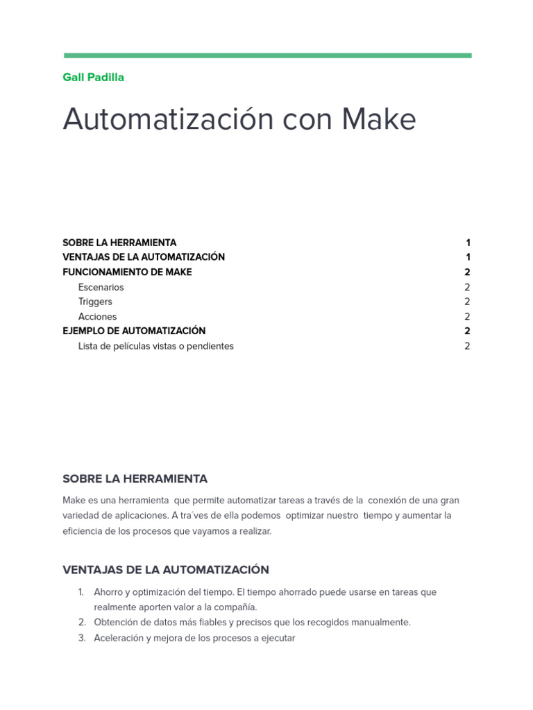 Ejemplo de Automatización con Make | PDF