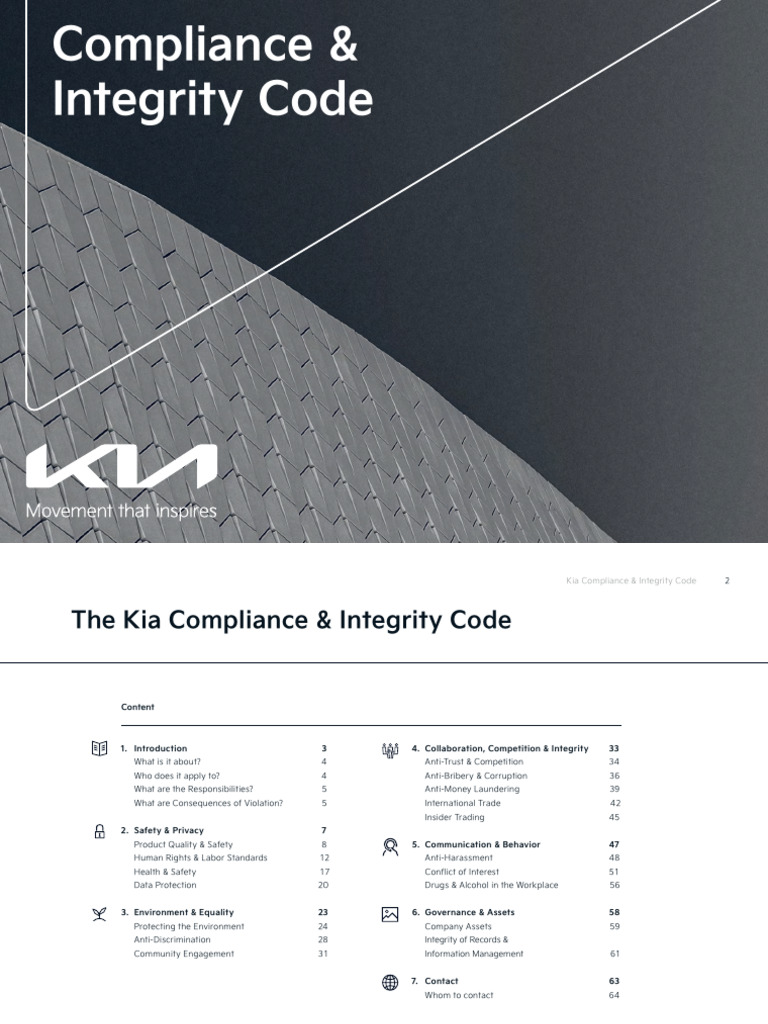 Kia Kmuk Compliancecode | PDF | Occupational Safety And Health | Regulatory Compliance