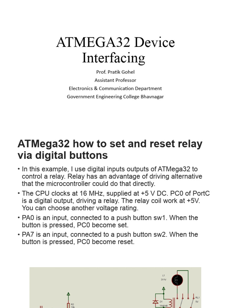 ATMEGA32 Device Interfacing | PDF | Electric Motor | Input/Output ATMEGA32 Device Interfacing | PDF | Electric Motor | Input/Output