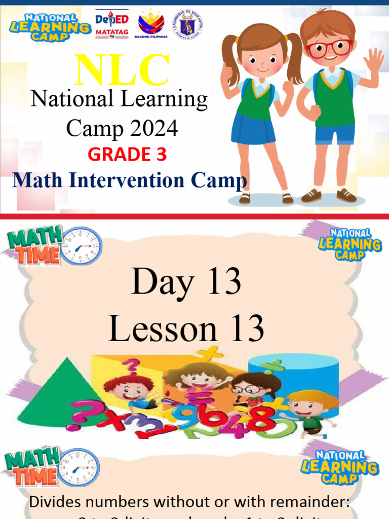 NLC Grade 3 Math Intervention Camp Lesson 13 | PDF
