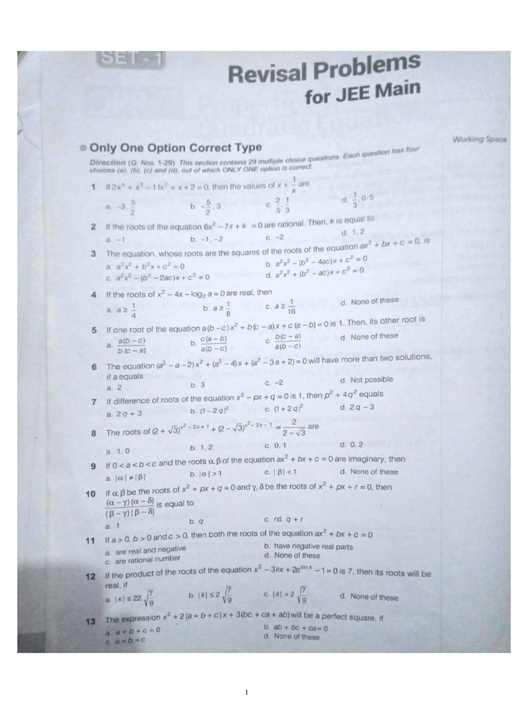 Revisal Problem For Jee Mains | PDF