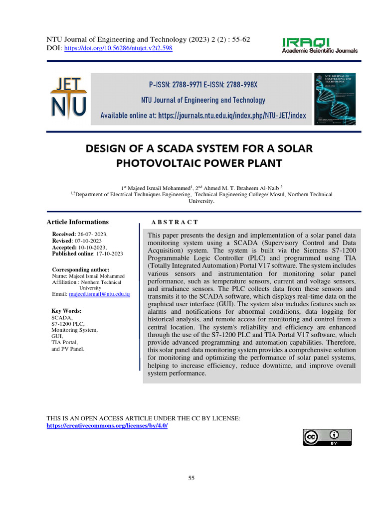Design of A Scada System For A Solar Pho | PDF | Programmable Logic ...