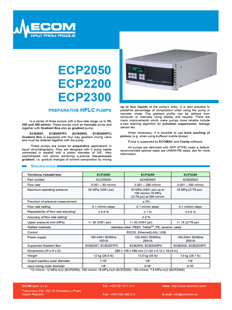 Info-ECP2050 2200 2300 Pump-En-07 | PDF | Pump | High Performance ...