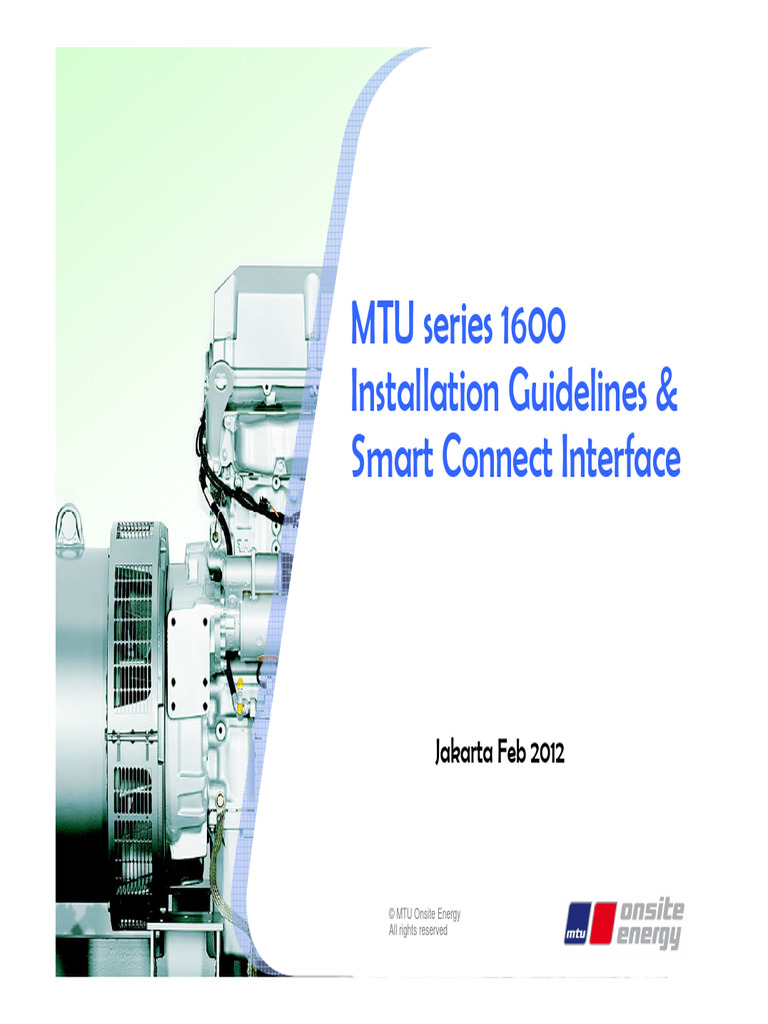 Wiring Smart Connect Genset MTU | PDF | Thermal Insulation | Turbocharger