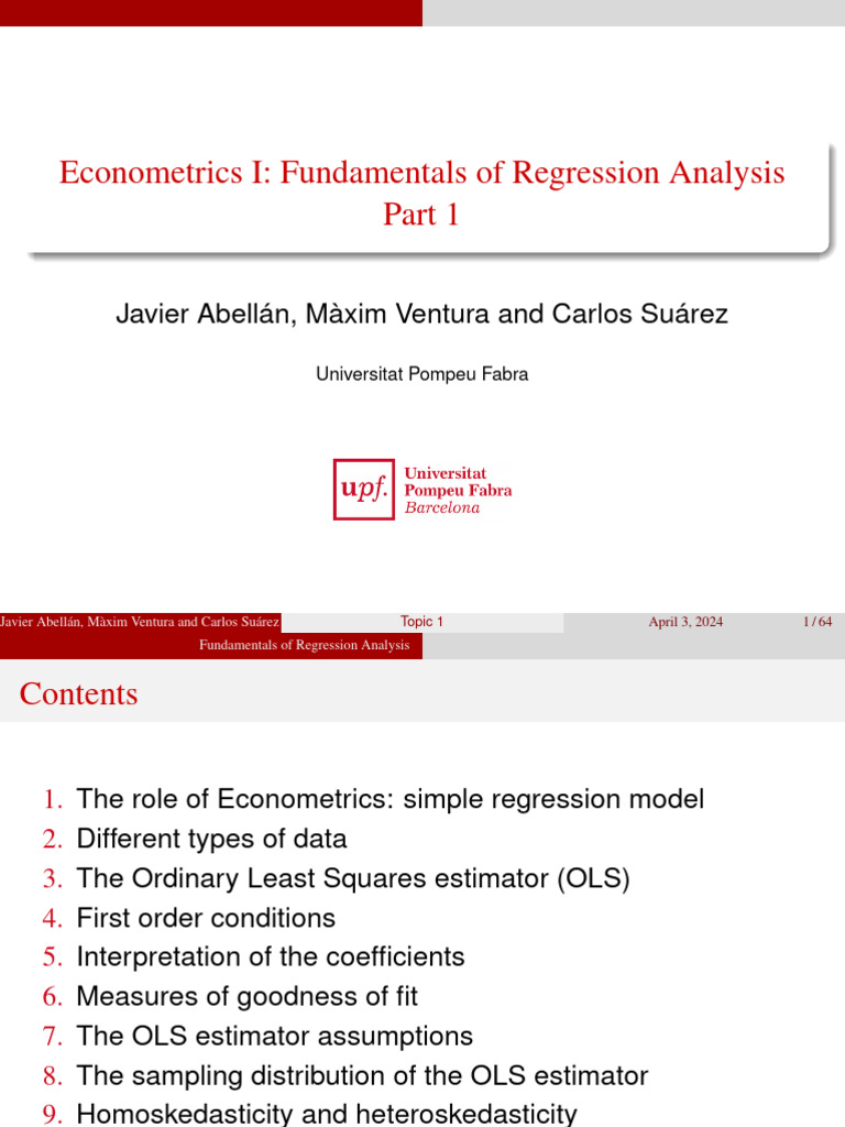 Lect2 Part1 | PDF | Ordinary Least Squares | Errors And Residuals