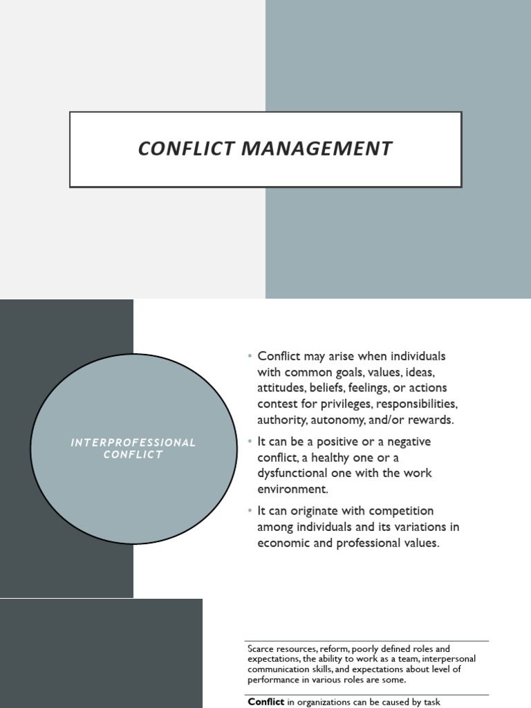 Conflict Management | PDF | Conflict Resolution | Leadership