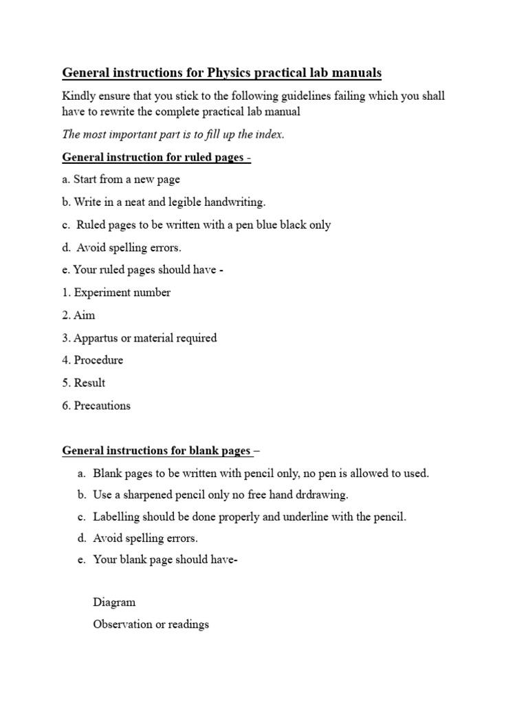 General Instructions Physics | PDF