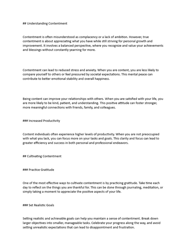 Understanding Contentment | PDF | Contentment | Gratitude