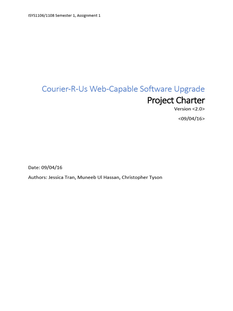 Software Project Charter Example | PDF | Computer Science | Information ...