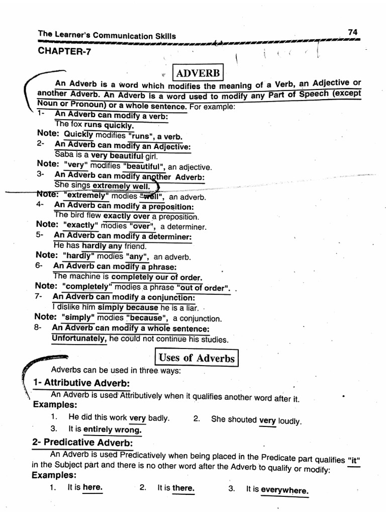 Kinds of Adverb | PDF