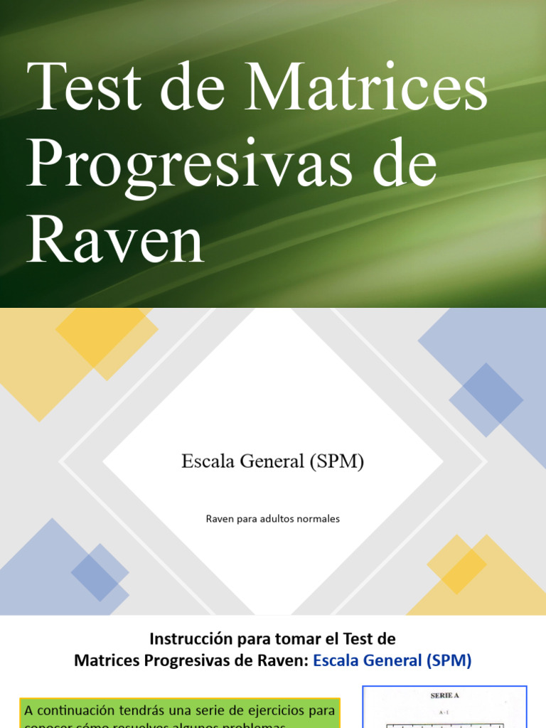 Test de Raven Instrucciones Calificacion e Interpretacion | PDF ...