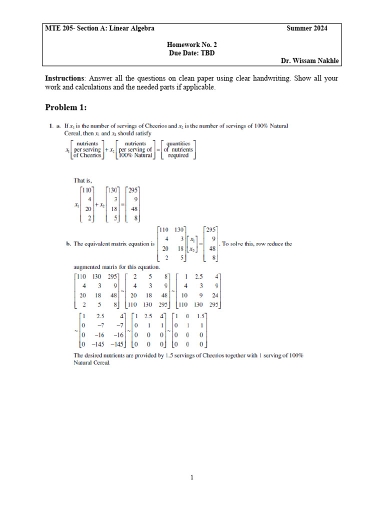 MAT205 - HW 2 - Sol | PDF