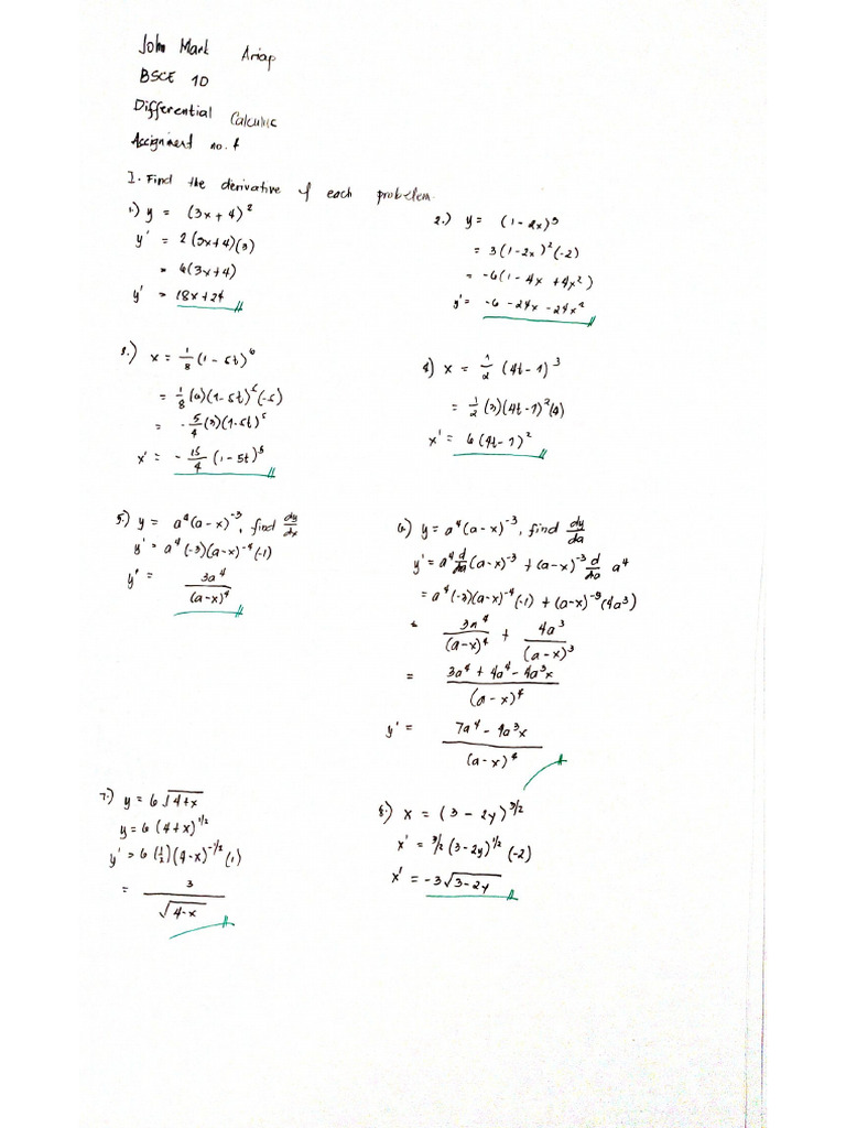 Notes In Differential Calculus In Trigonometric Functions Pdf