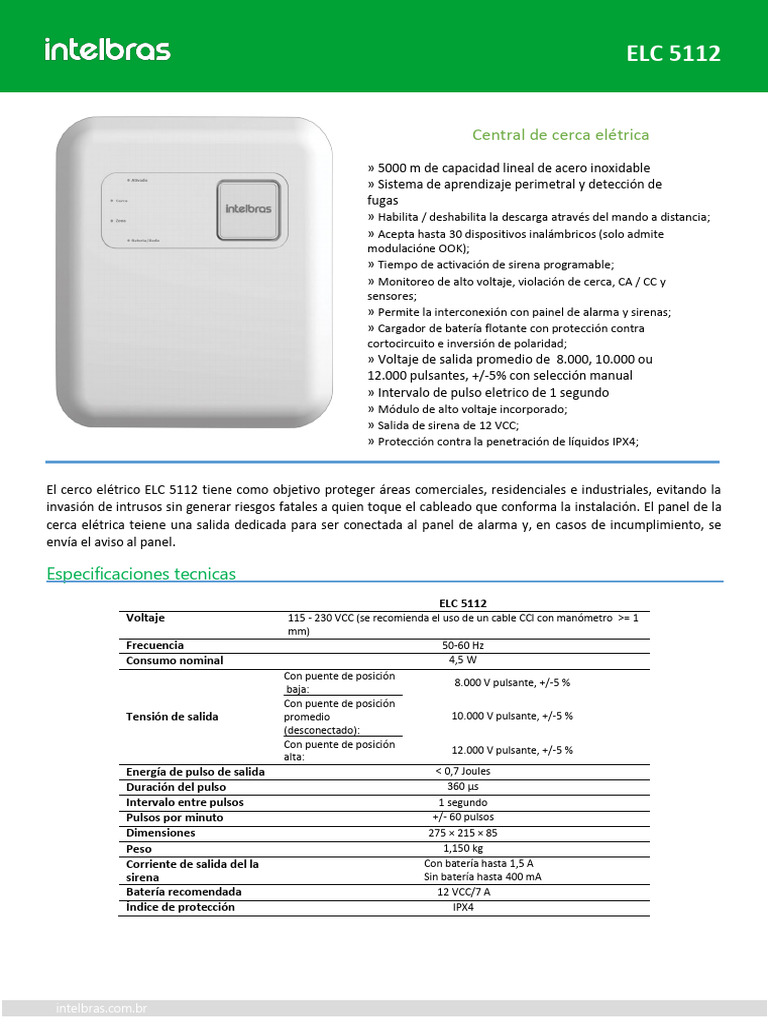 Manual ELC 5112: Central de Cerca Eléctrica | PDF | Ingenieria ...