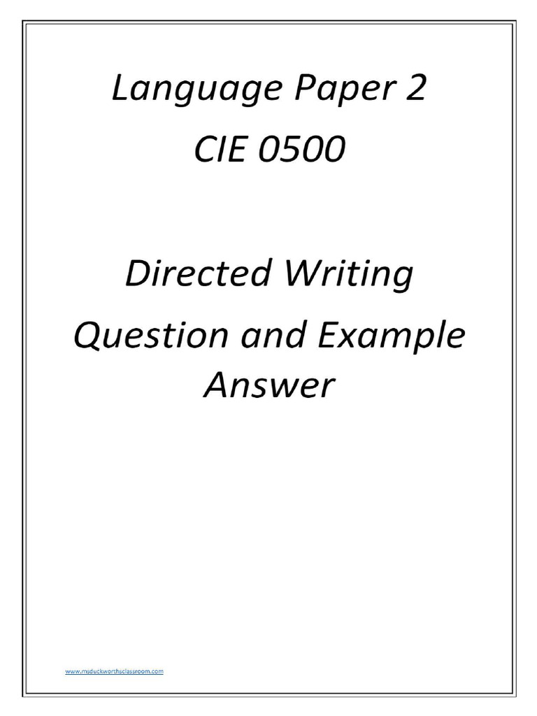0500 Directed Writing Task Paper 2 With Sample Answer | PDF