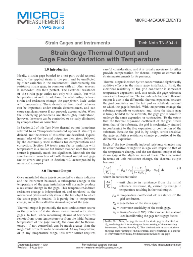 TN 504 | PDF | Thermal Expansion | Electrical Resistance And Conductance