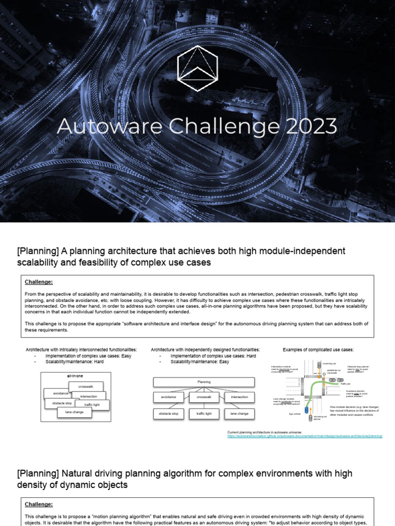 Autoware Challenge 2023 | PDF | Lidar | Traffic