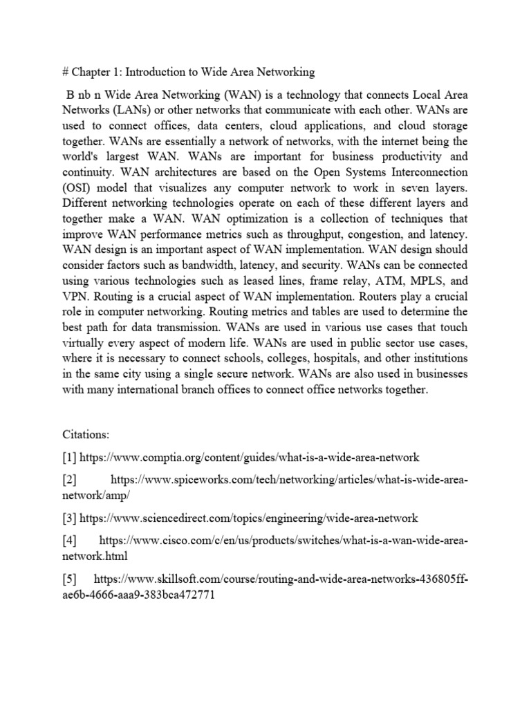 Chapter 1 | PDF | Computer Network | Wide Area Network